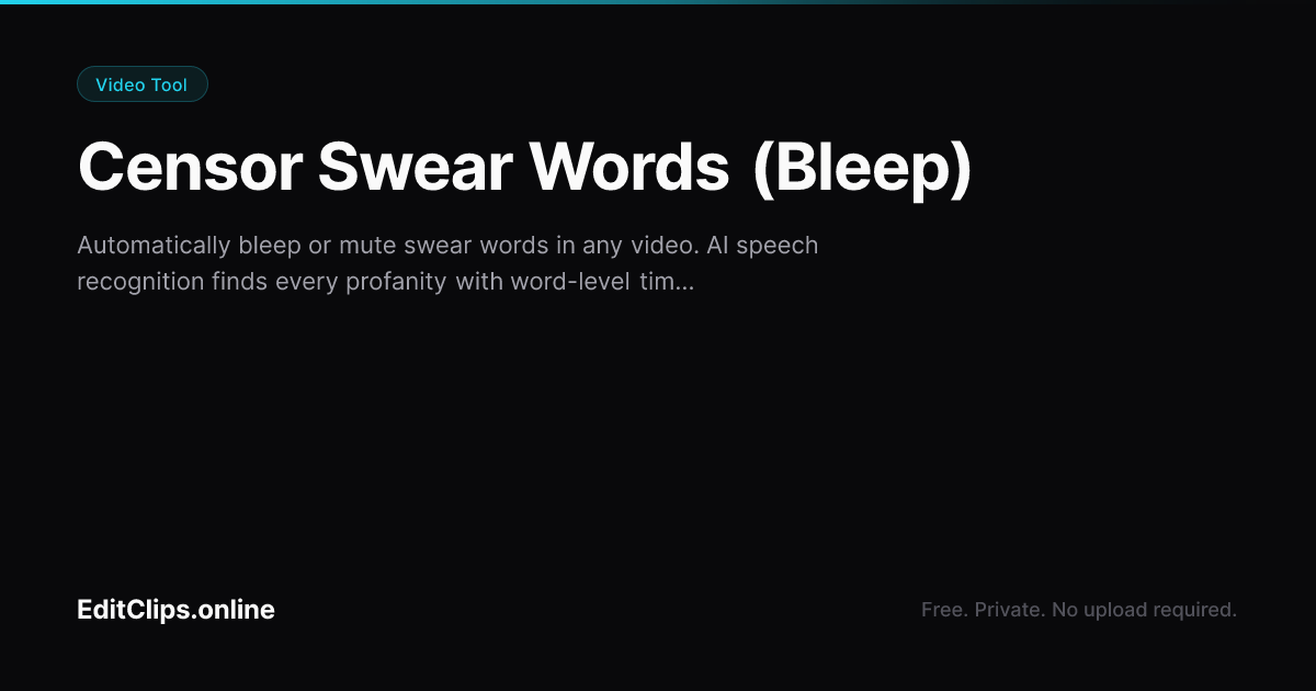 Censor Swear Words in Video Online — Auto Bleep Profanity (AI ...