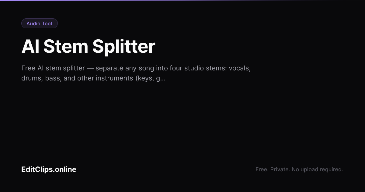 AI Stem Splitter — Split a Song into Vocals, Drums & Bass Stems ...